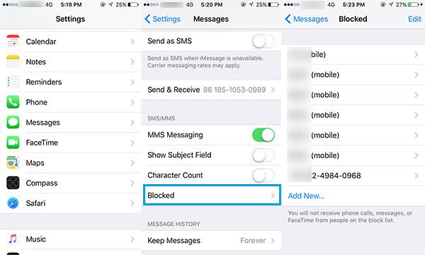 Como bloquear mensajes SMS en iPhone